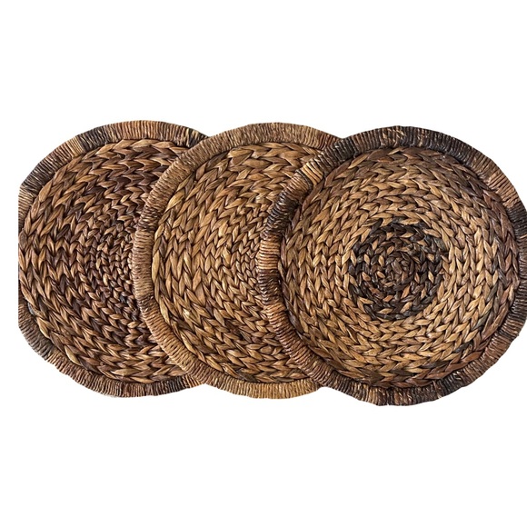 Kitchen | Woven Straw Charger Plateswall Decor Set Of 3 | Poshmark